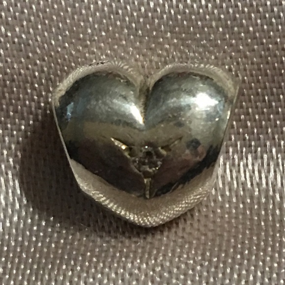 Pandora | Jewelry | Pandora Simple Puffy Heart Wdiamond | Poshmark